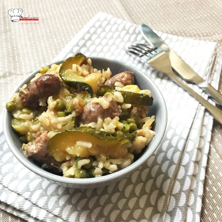 Riz aux Chipolatas Courgettes Petits Pois Recette Cookeo – Mimi Cuisine