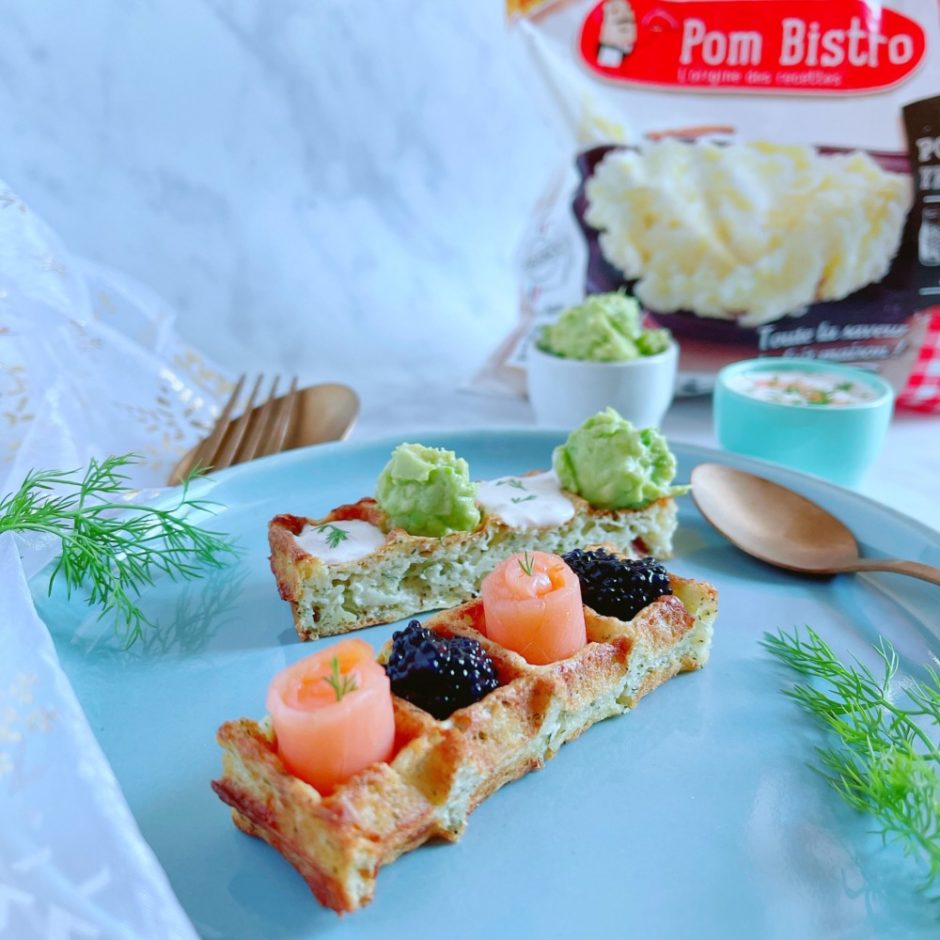 Mini Gaufres garnies pour l'apéritif avec Pom Bistro – Mimi Cuisine